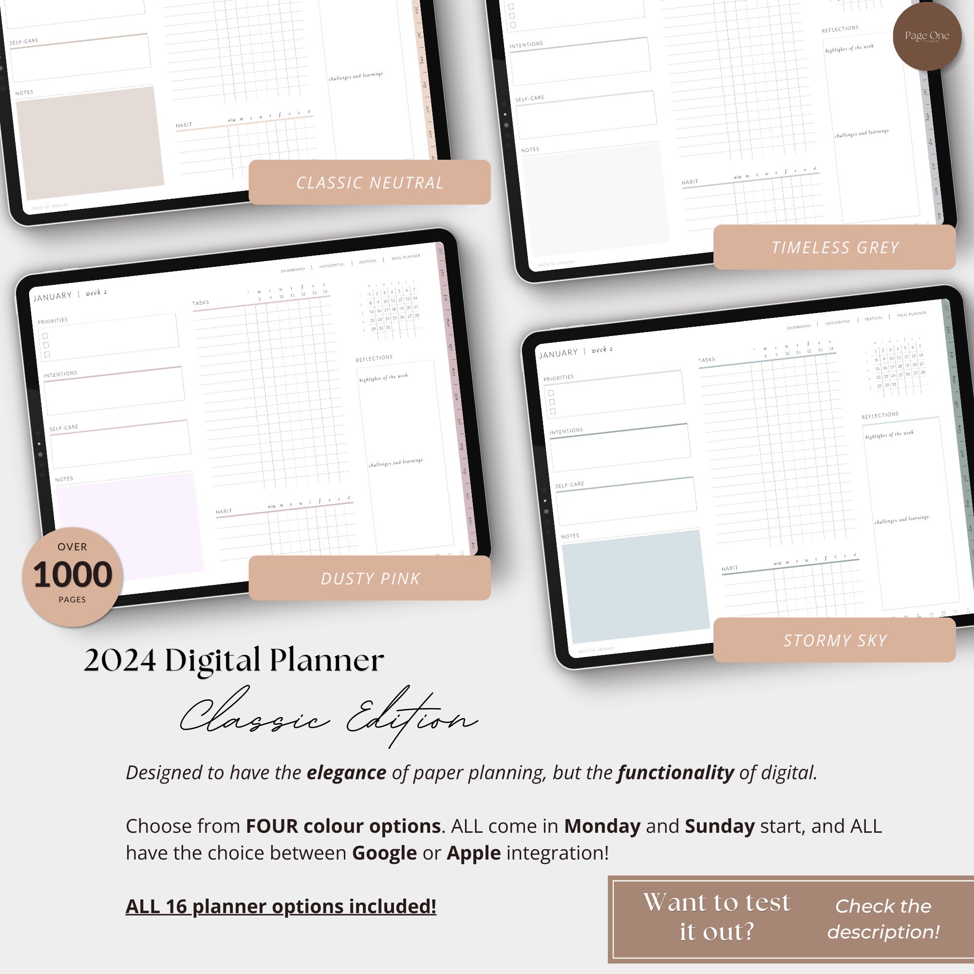 2024 Digital Planner Classic Edition // Daily, Weekly, Monthly and ...