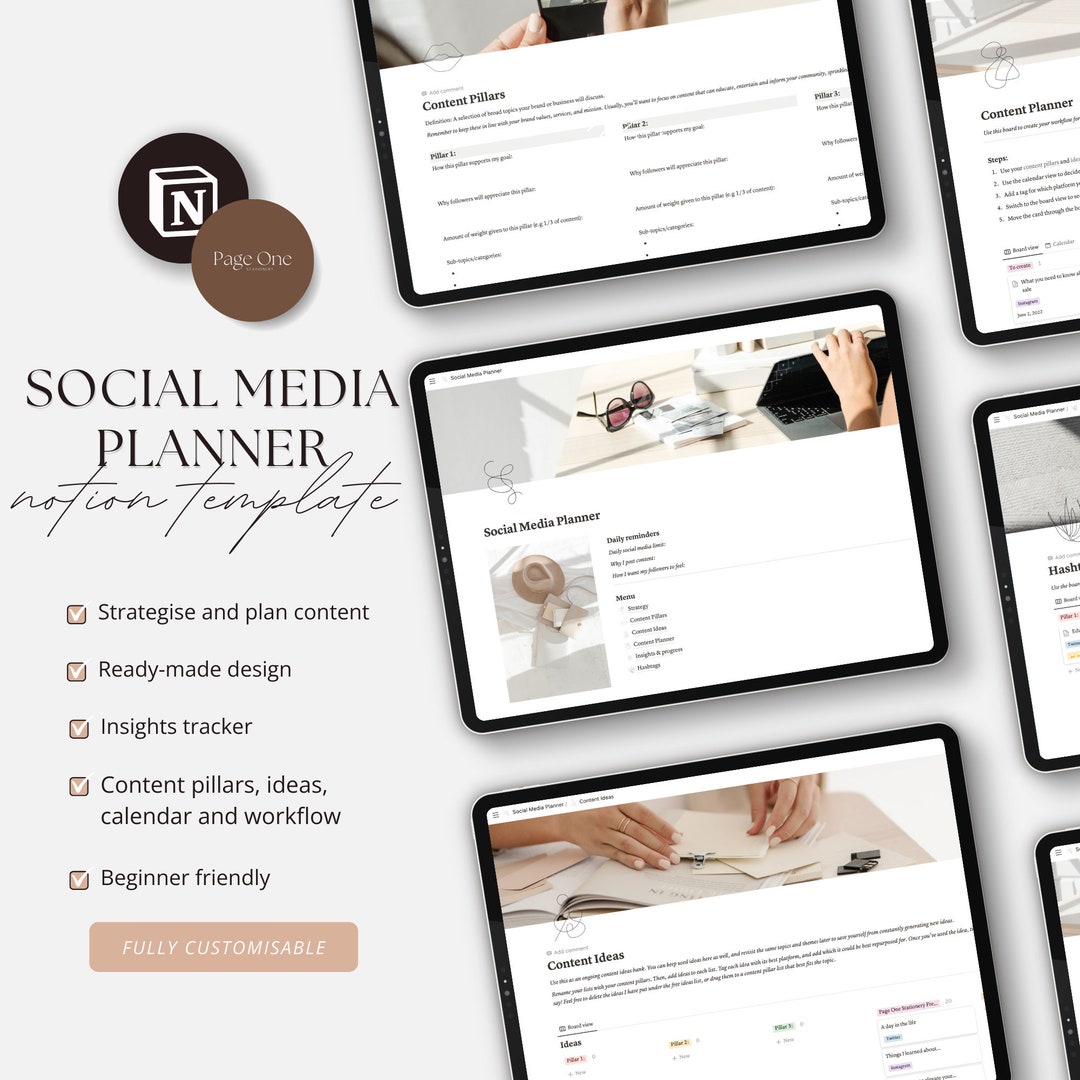 Notion Content Planner // Content Creator Planner, Social Media ...