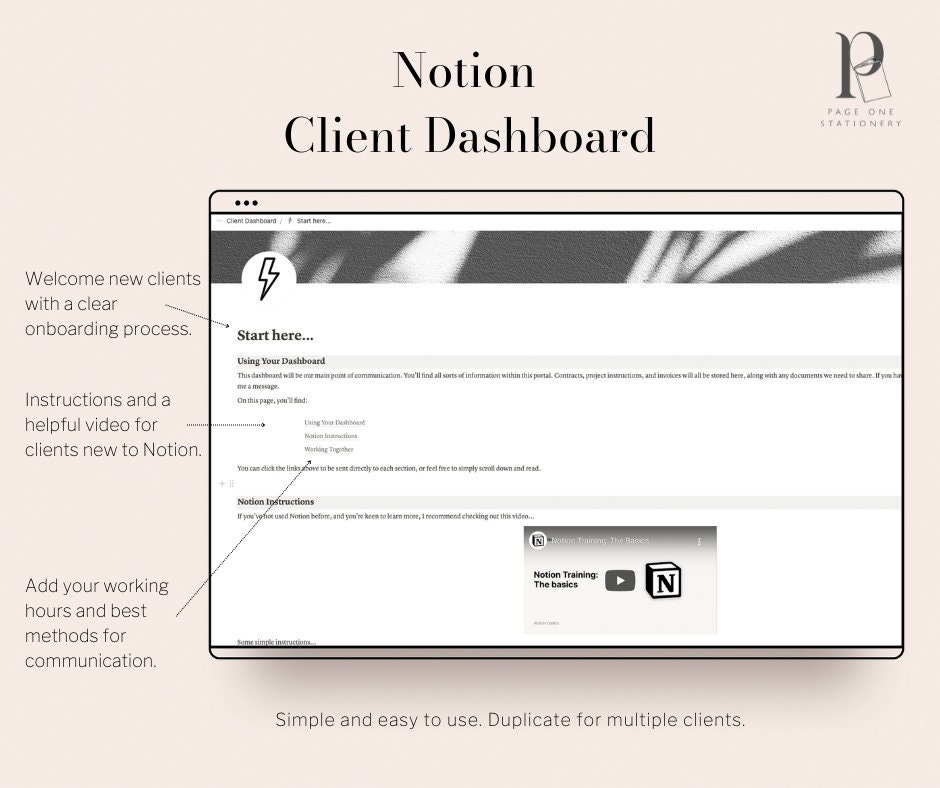 Notion Client Dashboard // Dashboard for Clients - Etsy