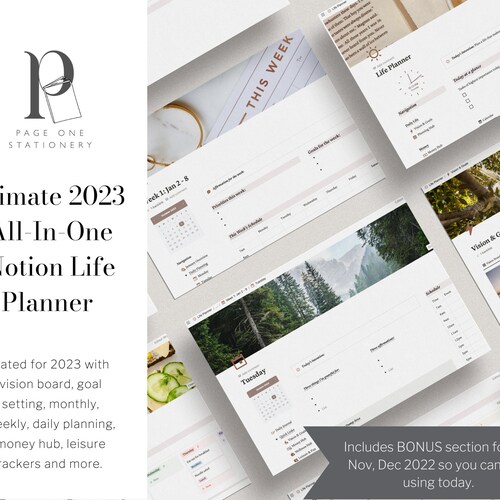 Notion Template All in One Notion Life Planner Student - Etsy