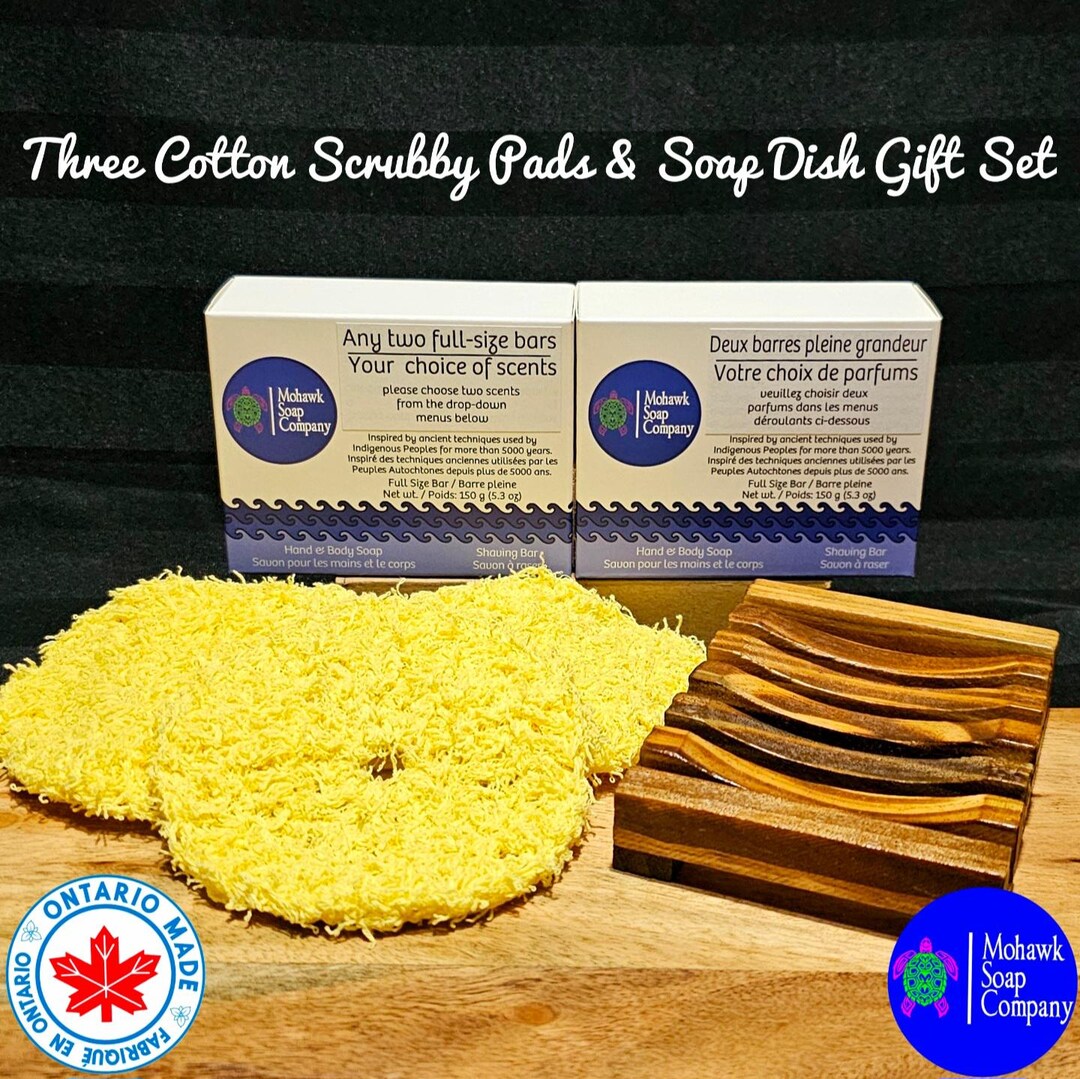 Indigenous Soap Gift Set Two Large Bars, Three Crocheted Cotton Scrubby ...