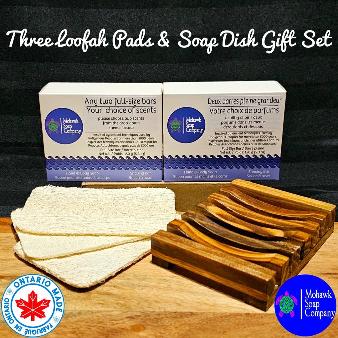 Indigenous Soap Gift Set Two Large Bars, Three Loofah/luffa Scrubby ...