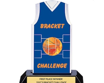 Custom Basketball Bracket Trophy, March Madness, Customize Engraving ...