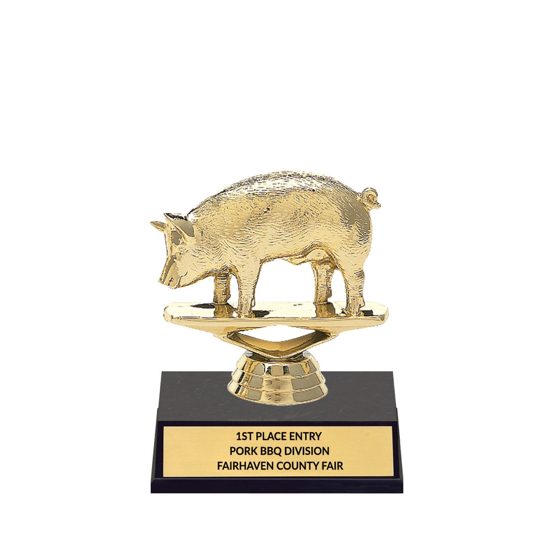 Custom Golden Pig Trophy - A Porcine Princess Trophy - 4 Inches Tall ...