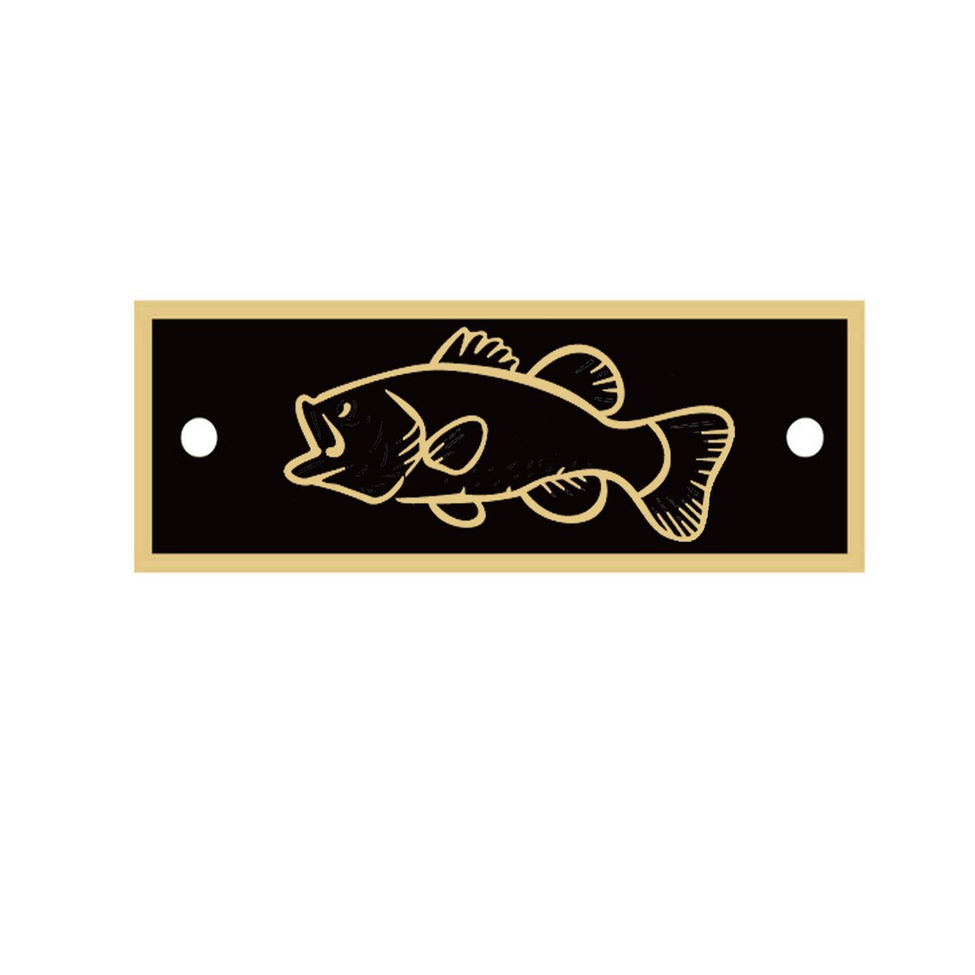 BASS FISH - Black Brass Plaque - Memorial - Large Mouth Bass Graphic ...