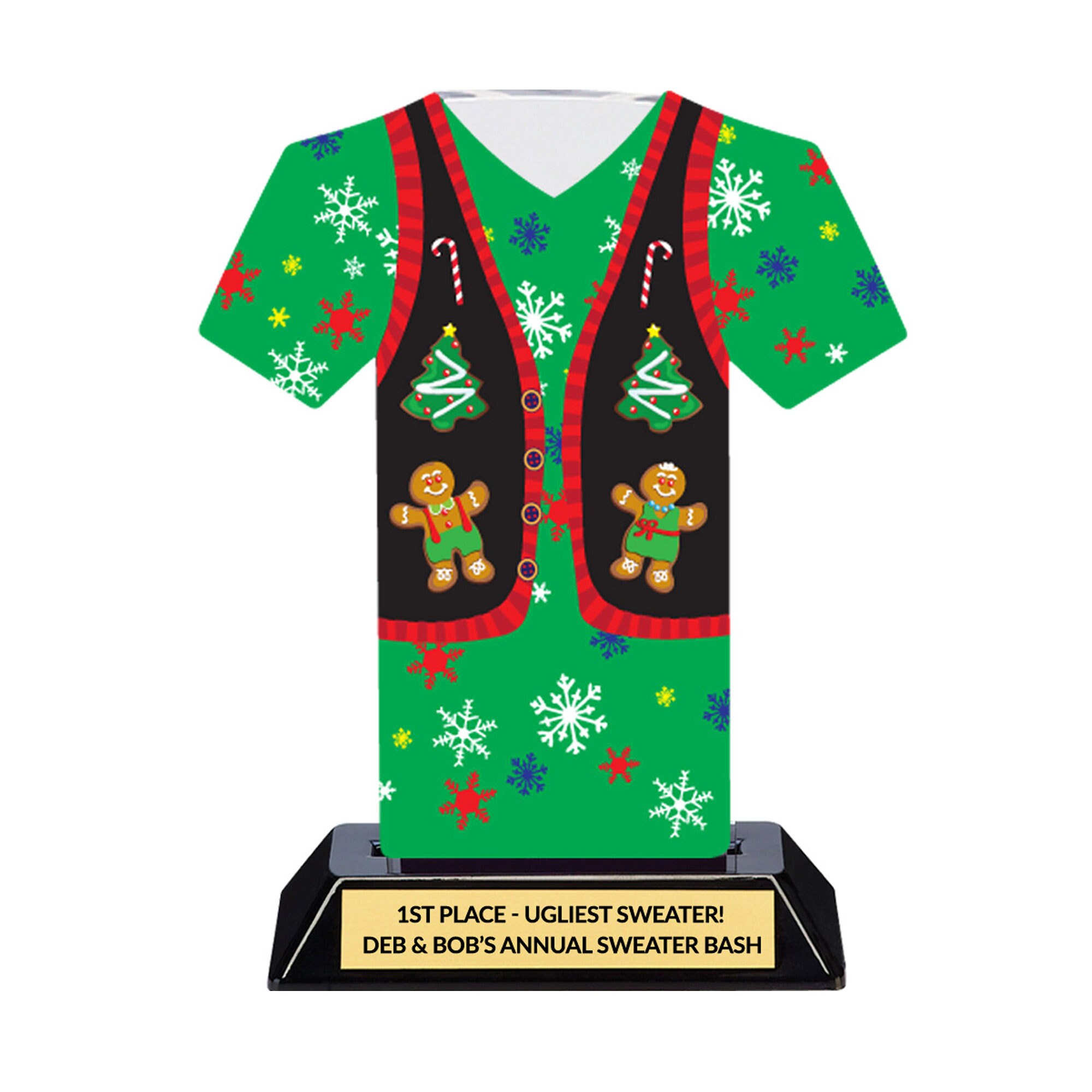 Ugly Christmas Sweater Trophy - Tacky Green Sweater Party Award ...