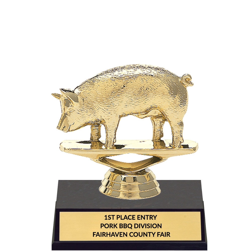Custom Golden Pig Trophy - A Porcine Princess Trophy - 4 Inches Tall ...