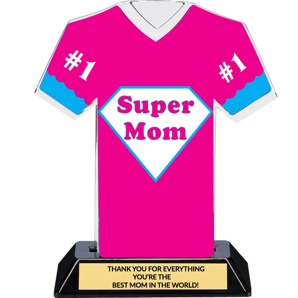 Super Mom Trophy for the Best Mom in the World, Free Custom Engraving ...