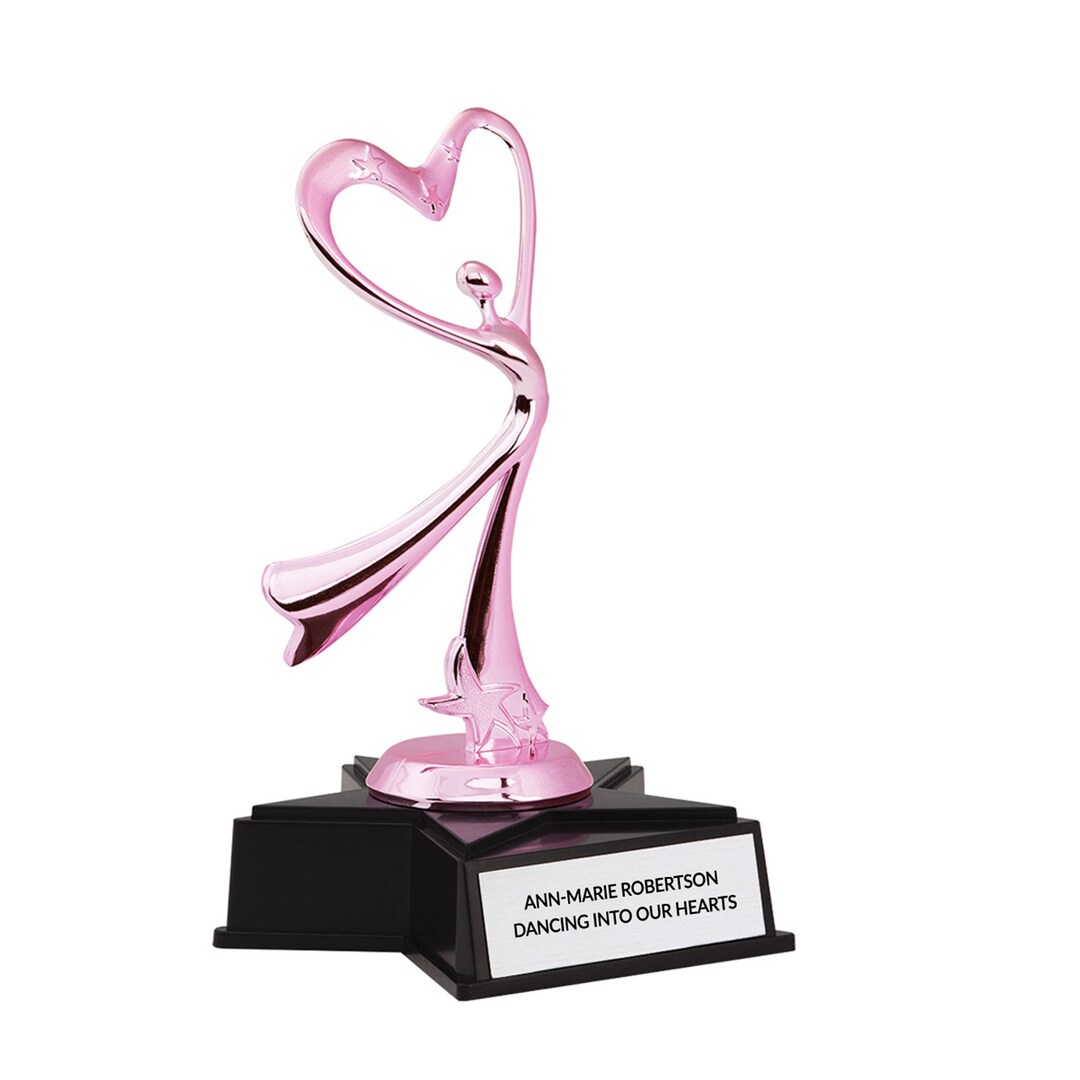 Custom Pink Heart Trophy Award - Valentine's Day, Mother's Day, Breast ...