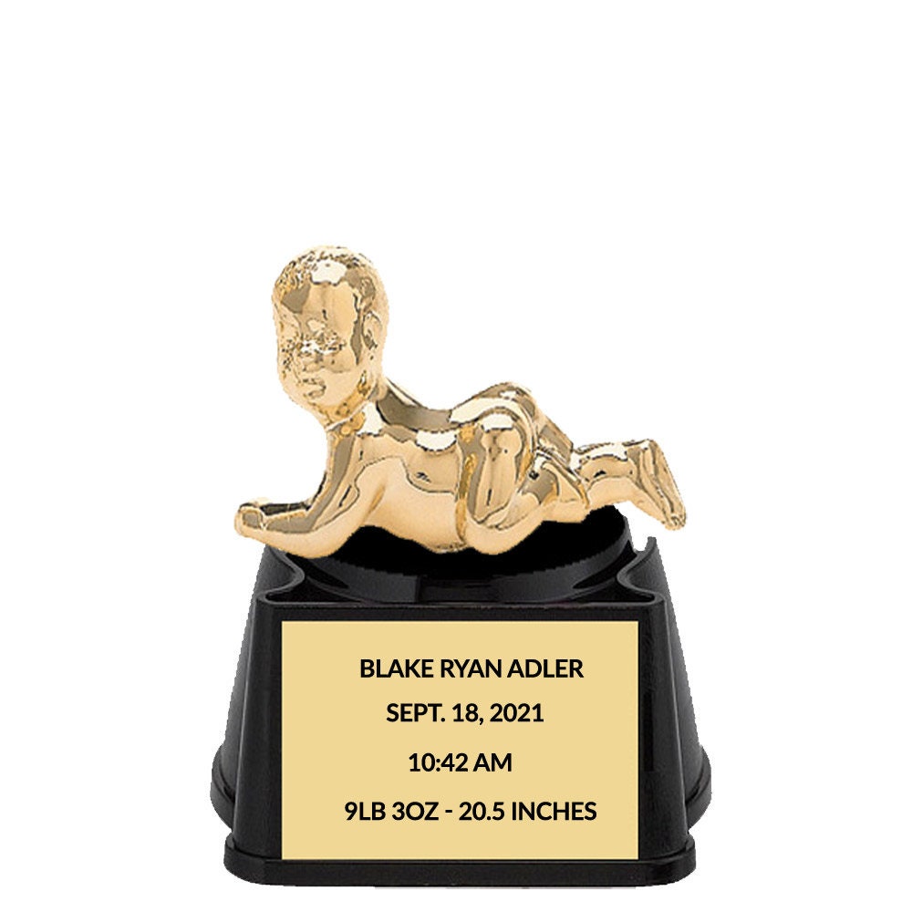 Custom Baby Trophy, Child Birth Announcement Gift, New Baby Gift, Free ...
