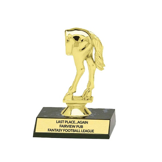 Last Place Trophy Mustang Glass Poop Emoji Loser Last Place Trophy