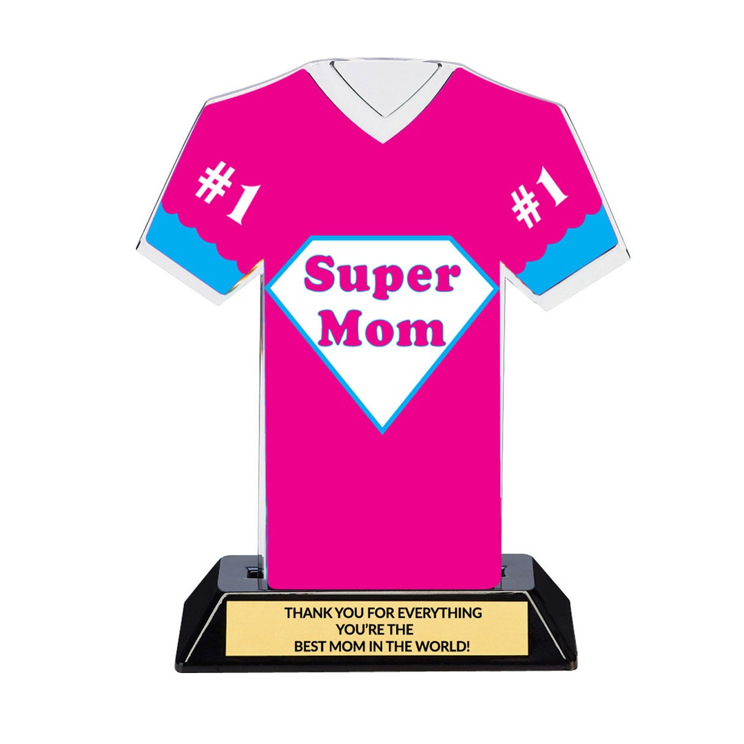 Super Mom Trophy for the Best Mom in the World, Free Custom Engraving ...