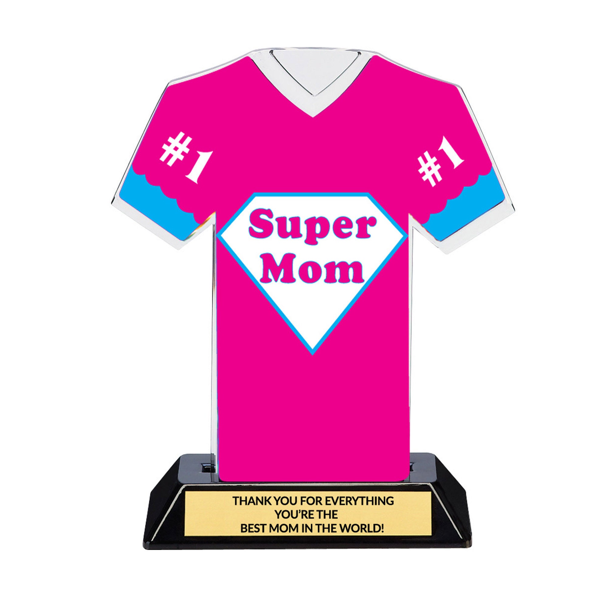 Super Mom Trophy for the Best Mom in the World, Free Custom Engraving ...