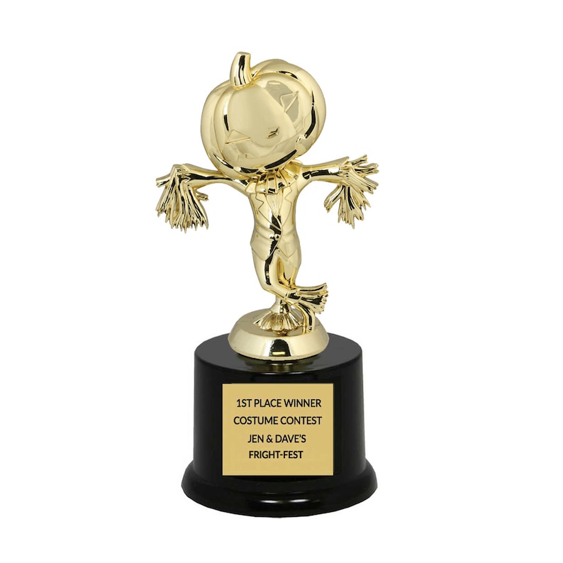 Pumpkin Scarecrow Trophy - Halloween Trophy, Free Custom Engraving ...