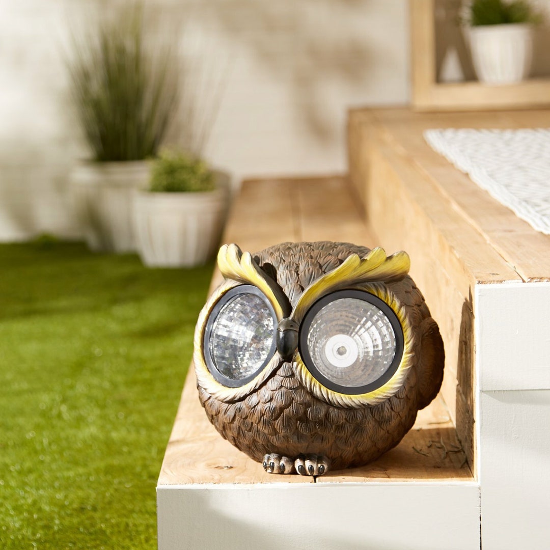 Owl Solar Garden Light 7.5 Inches Perfect Outdoor - Etsy