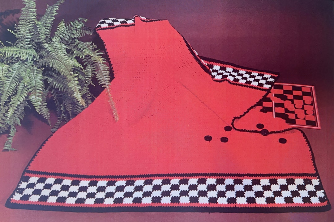 Vintage Crochet Afghan Pattern - Checkerboard - Etsy
