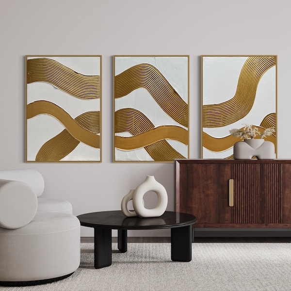 Golden Trio Wall Art - Etsy