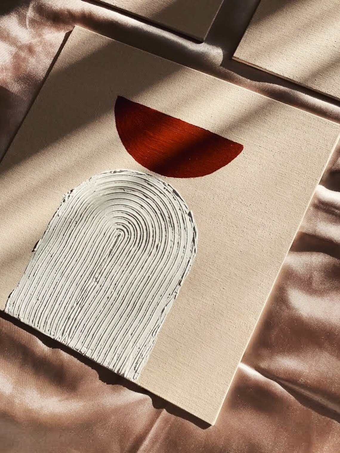 Wall Art Set of 3 Boho Artwork Original Painting Midcentury - Etsy