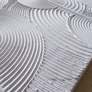 Circles Plaster Wall Art Set of 3 | Minimalist Matte White Textured ...