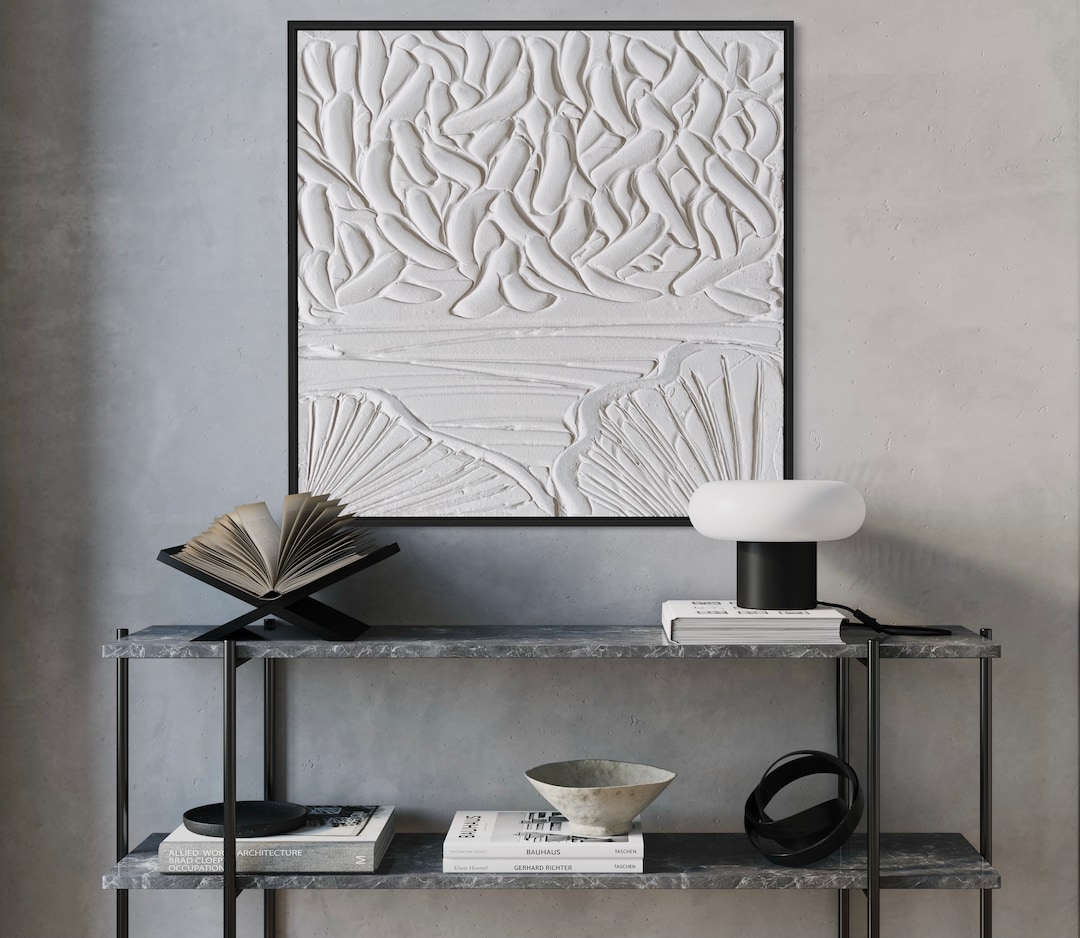 Large SEA SHELLS Minimalist Wall Art | Plaster Art | Matte White ...