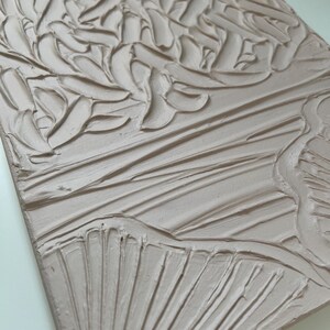 Large SEA SHELLS Minimalist Wall Art | Plaster Art | Beige Textured ...