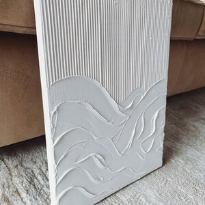 Large WAVES Minimalist Wall Art Plaster Art Matte White - Etsy