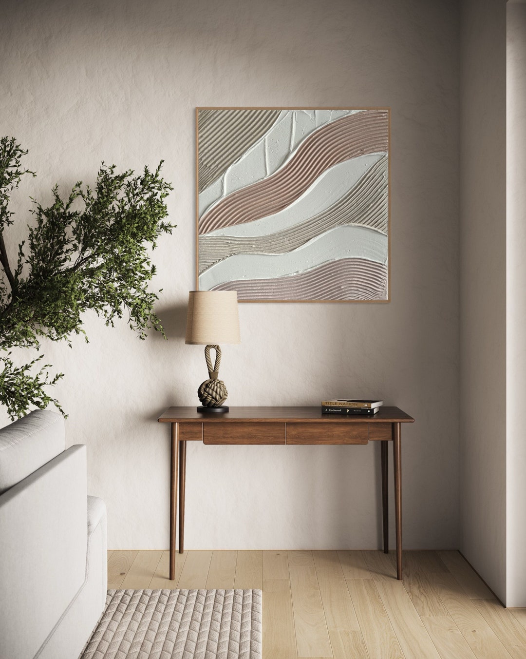 Pastel GAJA Artwork | Plaster Art | Beige Textured Structure Abstract ...