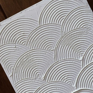 Large SHELLS Abstract Painting | Plaster Canvas Art | Matte Grey ...