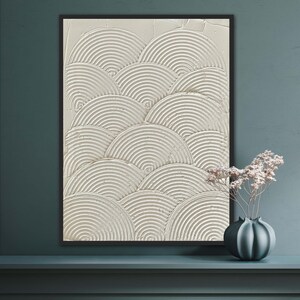 Large SHELLS Abstract Painting | Plaster Art | Matte Pink Textured Wall ...