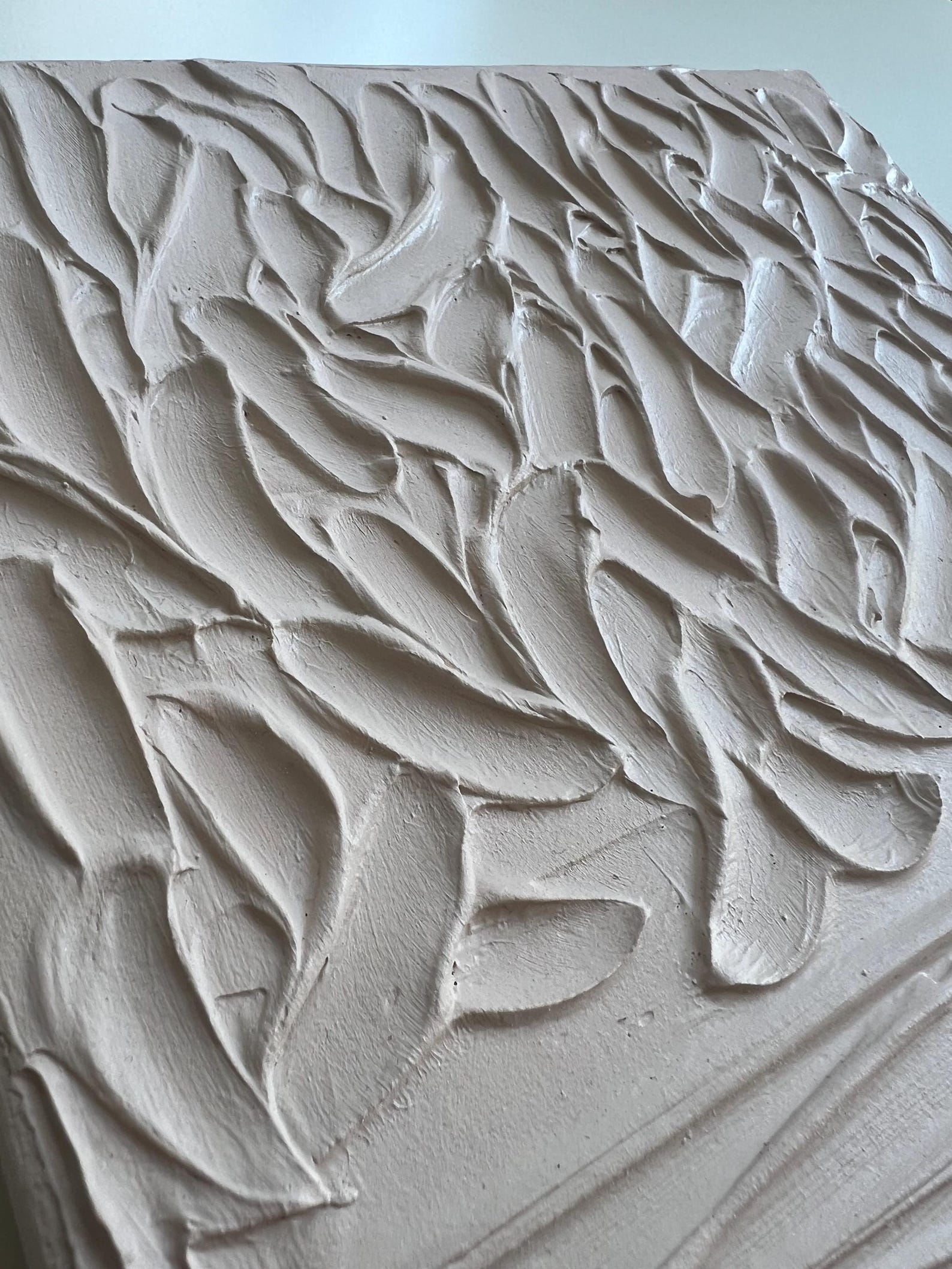 Large SEA SHELLS Minimalist Wall Art Plaster Art Beige Textured ...