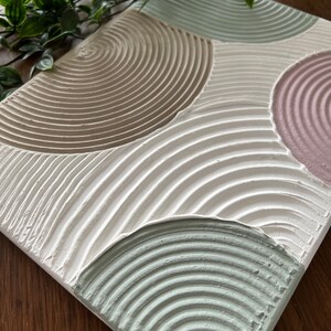 Circles Boho Minimalist Pastel Wall Art | Plaster Framed Abstraction ...