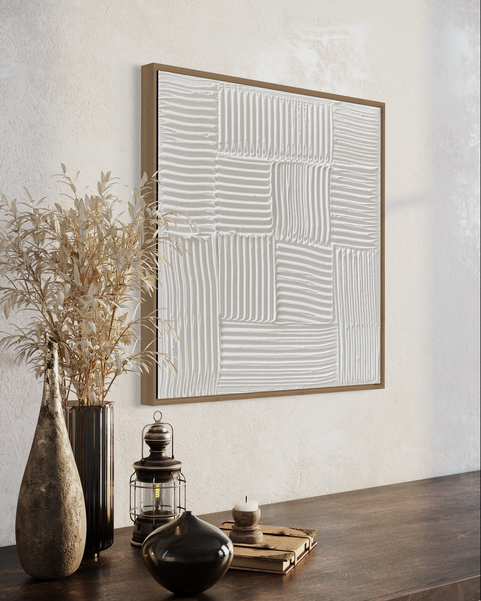 Minimalist Textured Wall Art Plaster Art Matte White Wall - Etsy