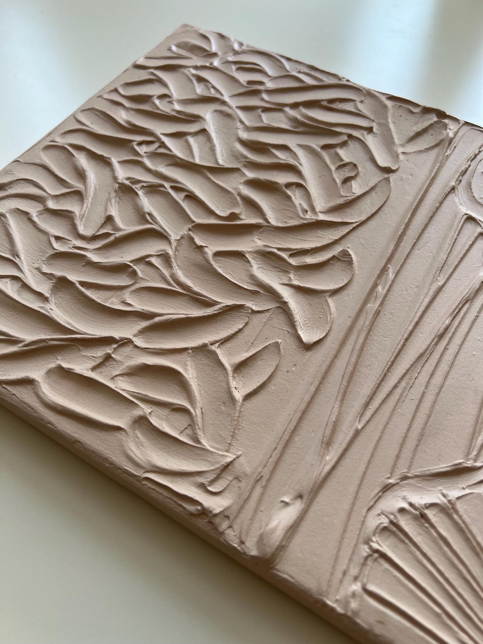 Large SEA SHELLS Minimalist Wall Art Plaster Art Beige Textured ...