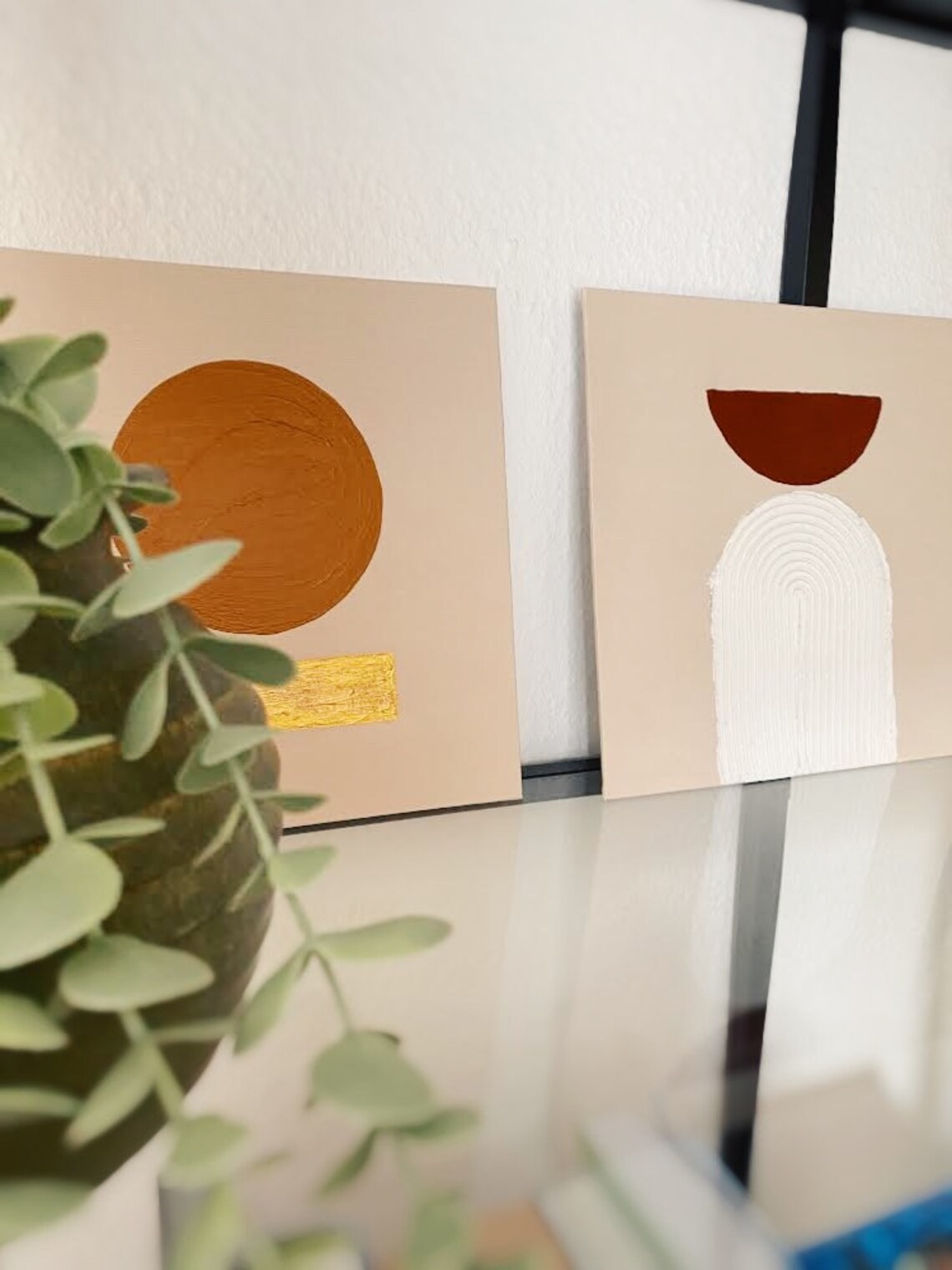 Wall Art Set of 3 Boho Artwork Original Painting Midcentury - Etsy