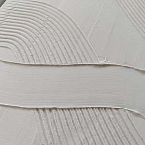 Minimalist Lines Trio Wall Art Plaster Art Matte White Textured Wall ...