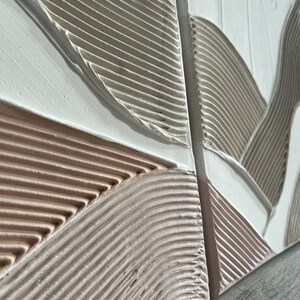 Pastel GAJA Plaster Wall Art Set of 3 | Minimalist Beige Textured 3D ...