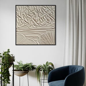 Large SEA SHELLS Minimalist Wall Art | Plaster Art | Beige Textured ...