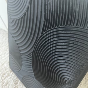 Black Circle Contemporary Artwork | Plaster Art | Textured Structure ...