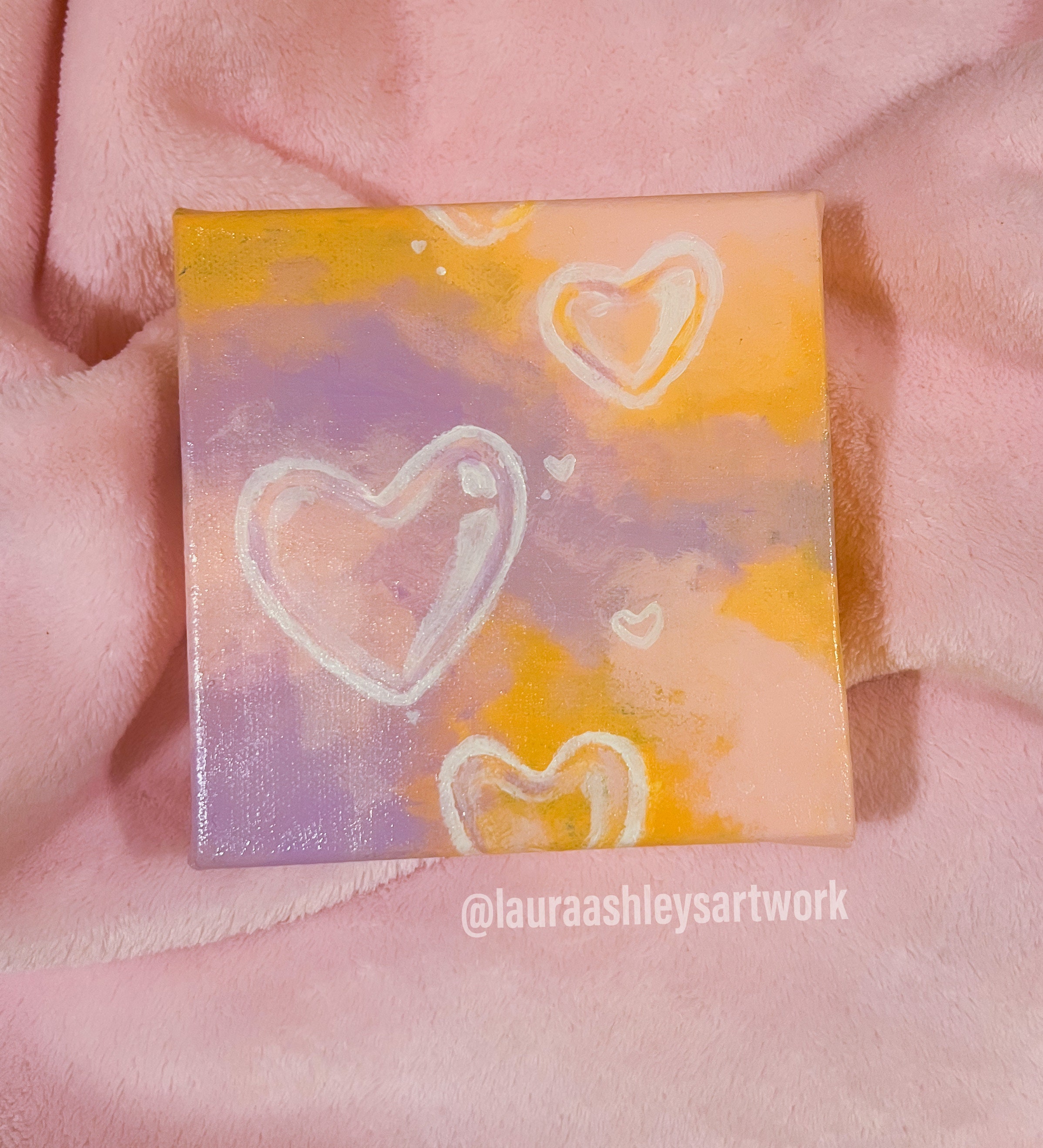 Original Mini Heart Bubble 5x5 Acrylic Painting - Etsy