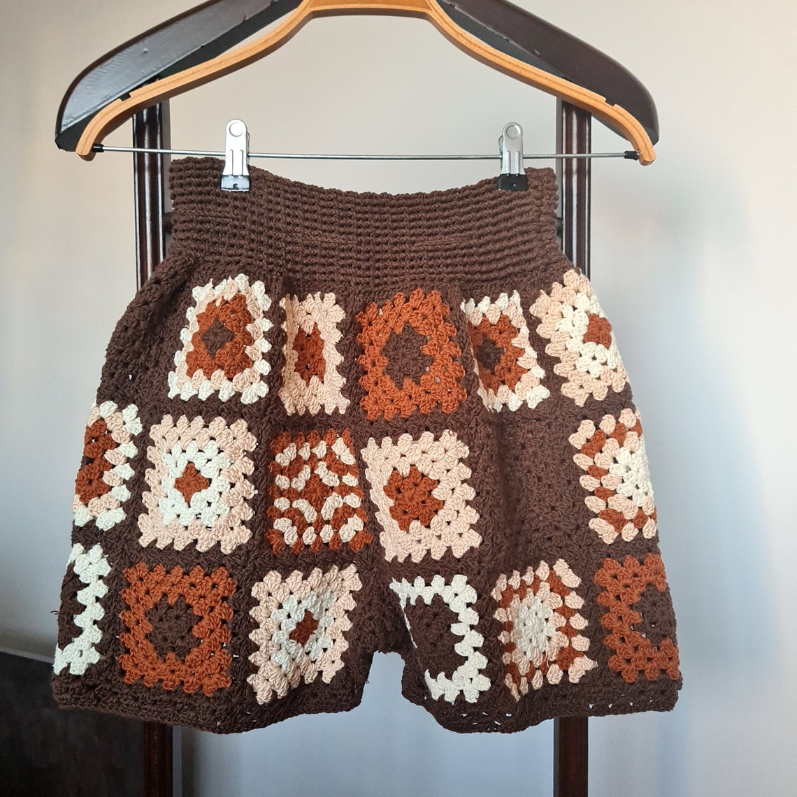Granny Square Shorts, Crochet Shorts, Women's Shorts, Retro Shorts ...