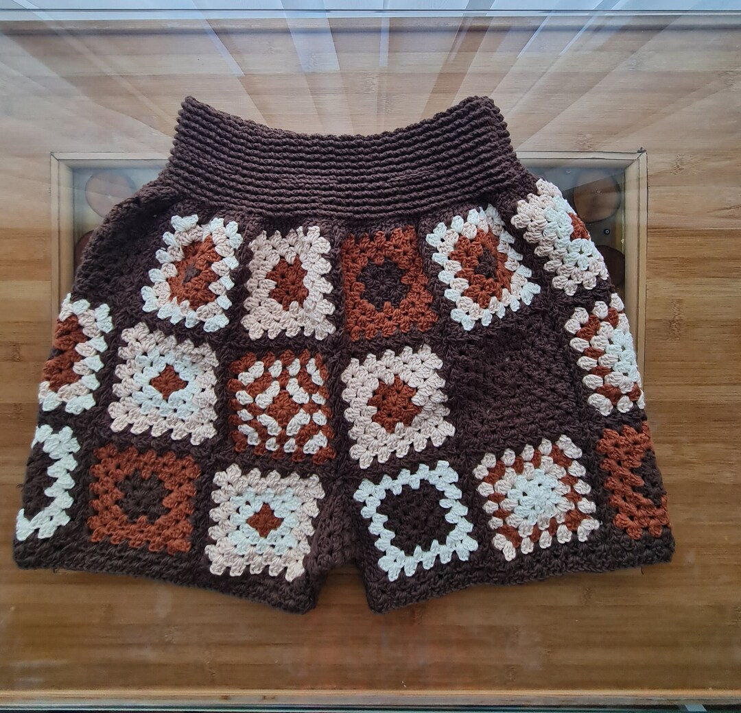 Granny Square Shorts, Crochet Shorts, Women's Shorts, Retro Shorts ...
