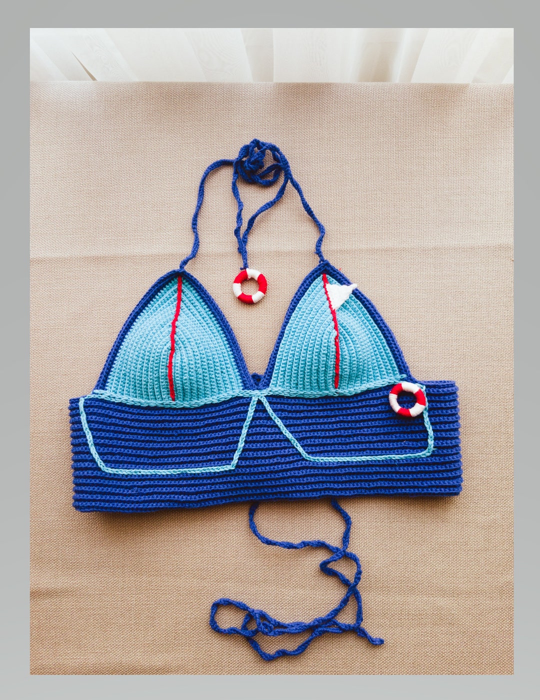 Halterneck Crop Tops, Corset Crop Top, Nautical Bralette , Crochet ...