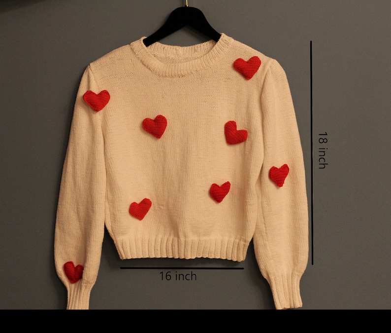 3D Red Heart Sweater , Knit Sweater, Valentine's Day, Gift for Women - Etsy