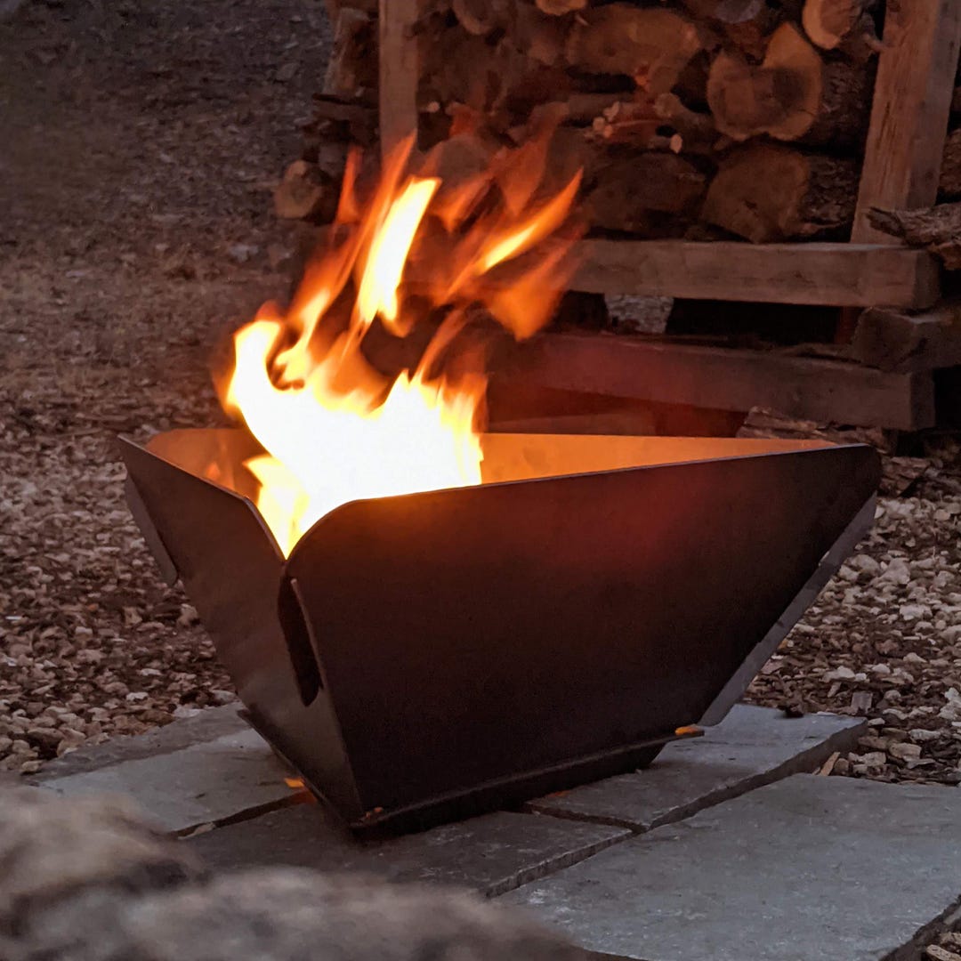 Compact Metal Fire Pit, Camping Fire Pit, Patio Fire Pit, Wood Burning ...