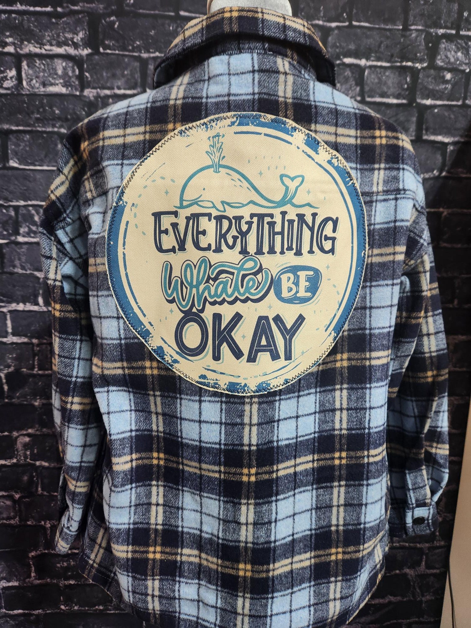 Custom YOUTH Flannel Shacket everything Whale Be Okay Unique Gifts for ...
