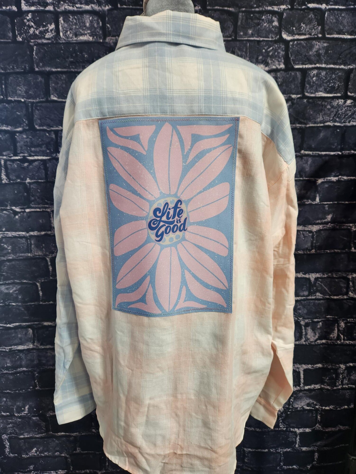 Life is Good Multi Colored Button up Shirt Flower Floral Oversized - Etsy