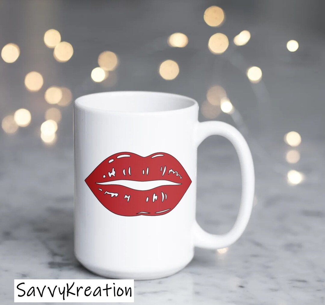 Red Lip Mug/ Valentine Lips/gift for Her - Etsy