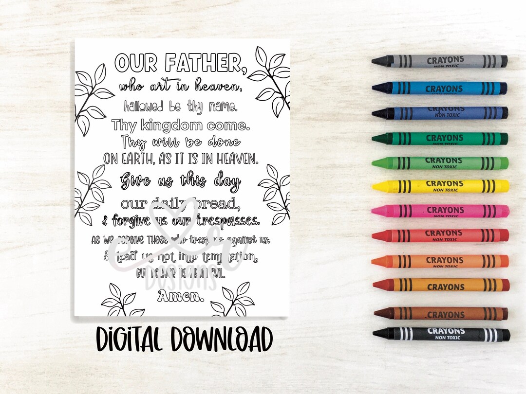 Our Father Prayer Coloring Sheets / Our Father / Catholic Prayer ...