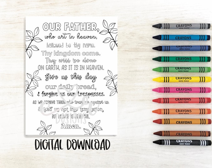 Lord's Prayer Coloring Pages: Bible Craft Booklet (digital Download) - Etsy