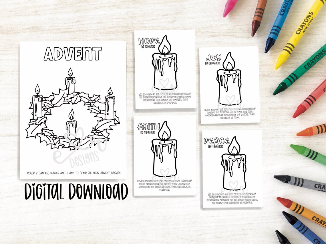 Advent Coloring Sheets / Advent Wreath / Advent Candles / Catholic ...